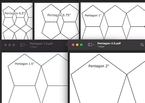 Pentagon Printable English Paper Piecing Template Etsy