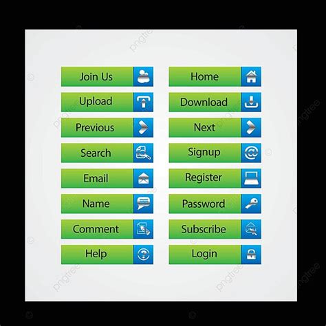 Web Design Buttons Theme Element Panel Symbol Vector Element Panel