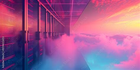 Moving Servers To A Cloud Data Center For Cloud Migration And Data Transfer Concept Cloud