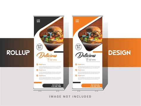 프리젠 테이션 목적의 비즈니스 롤업 디스플레이 스탠드 템플릿 프리미엄 벡터