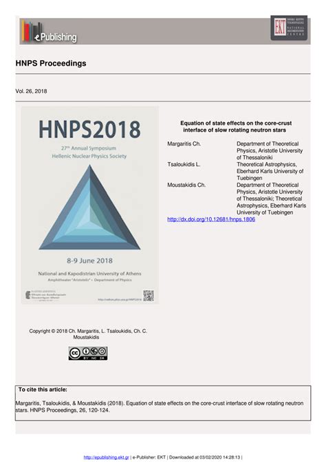 Pdf Equation Of State Effects On The Core Crust Interface Of Slow Rotating Neutron Stars