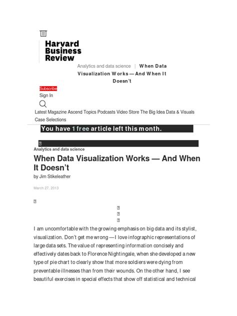 When Data Visualization Works And When It Doesnt Pdf Data Metadata