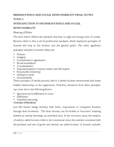 Bbm4201 Ethics And Social Reponsibility Edtd Notes Bbm4201 Ethics And