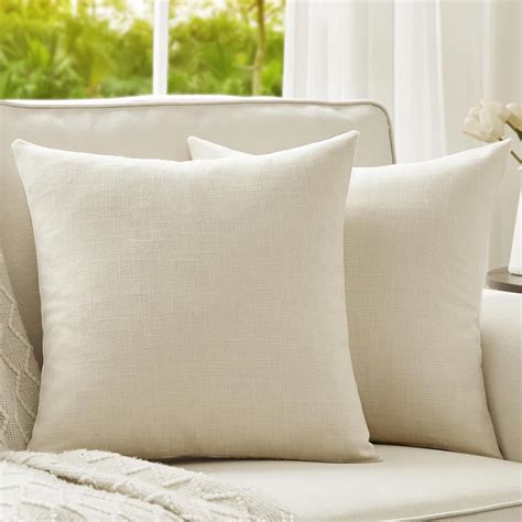 Anickal Set Of 2 Light Beige Pillow Covers 16x16 Inch