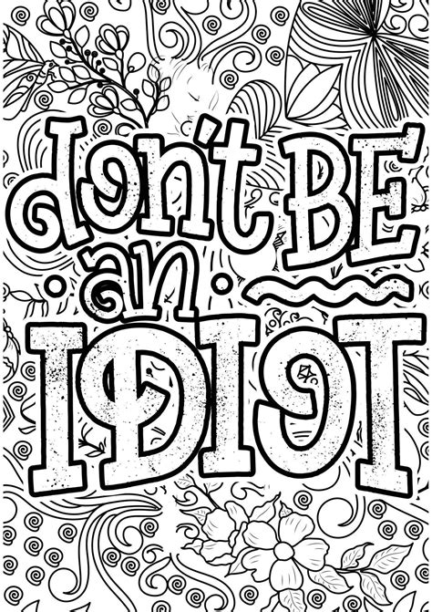Funny Adult Coloring Pages Quotes