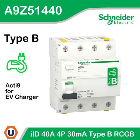 Schneider Electric A9z51440 Ev Charger 4 โพล 40 แอมป์ Residual Current