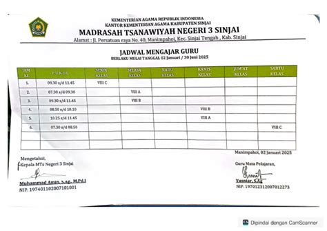 Jadwal Mengajar Pdf