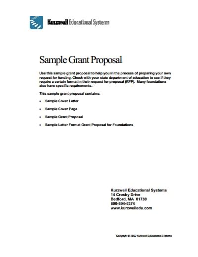 Grant Proposal Pdf Template Free Download