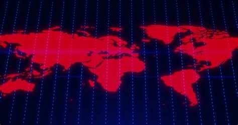 High Tech Earth Map Hologram Communication And Big Data Visualization