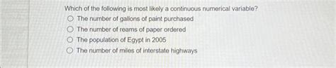 solved which of the following is most likely a continuous