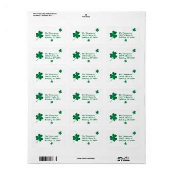 St Patricks Day Shamrock Labels Zazzle