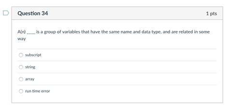 solved question 19 1 pts consider the following array