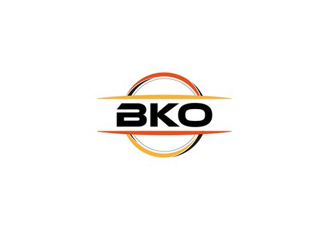 Bko Letter Royalty Ellipse Shape Logo Bko Brush Art Logo Bko Logo For