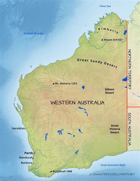 Detailed Map Western Australia