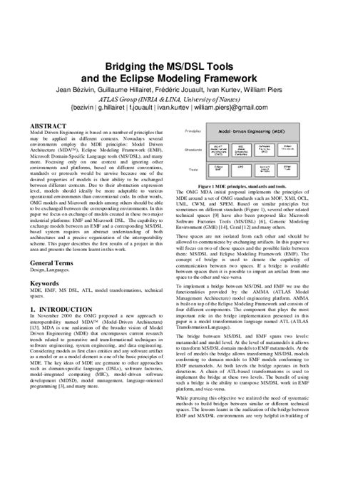 pdf bridging the ms dsl tools and the eclipse modeling framework