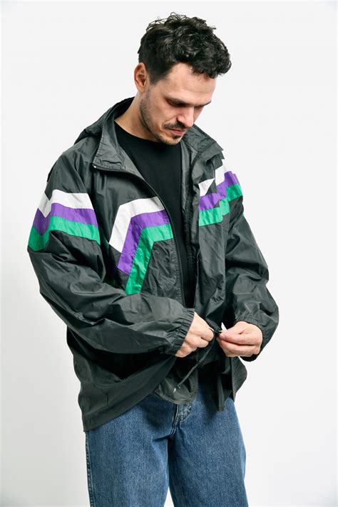 Men 90s Retro Windbreaker Hot Milk 80s Vintage Clothing