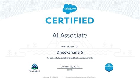 Dheekshana S On Linkedin Salesforceaicertified Salesforceai Salesforce 10 Comments