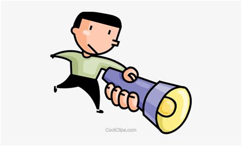 Man With A Flashlight Royalty Free Vector Clip Art Man Holding