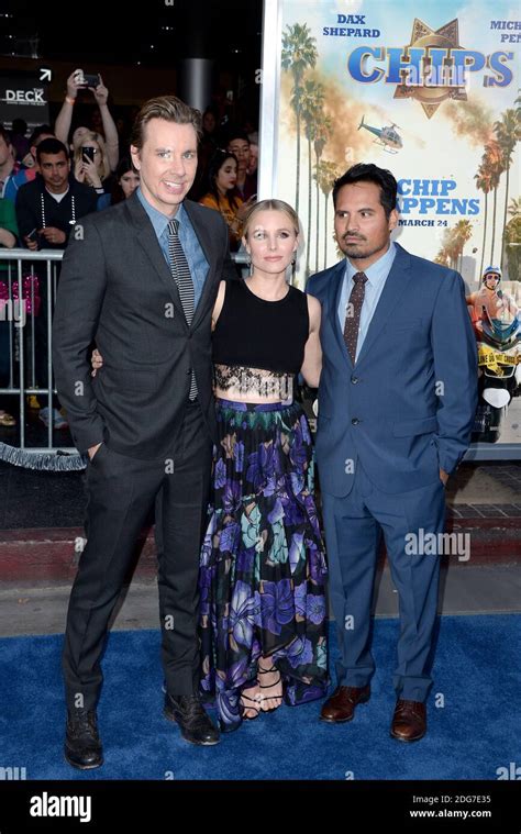 Dax Shepard Kristen Bell And Michael Pena Attend The Premiere Of Warner Bros Pictures Chips At
