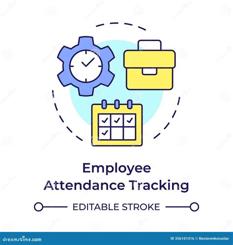 Employee Attendance Icon Job Ontime Vector Design Human Avatar With