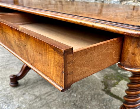 Victorian Walnut Library Table By Hindley And Sons