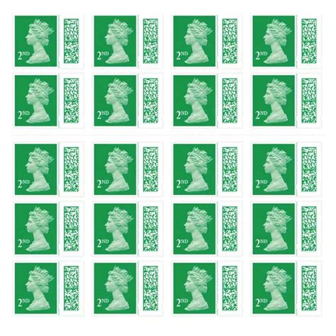 2nd Class Stamps 20 Pack Self Adhesive Uk Letter Postage Stamps For
