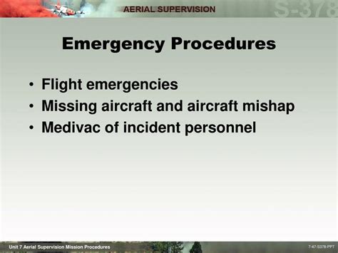 Ppt Unit 7 Aerial Supervision Mission Procedures Powerpoint