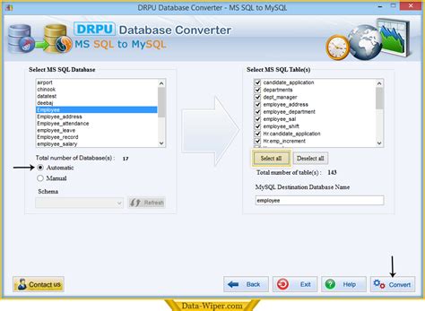 Ms Sql To Mysql Server Converter Tool Migrate Database Attributes