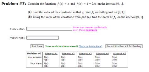 Solved Problem 7 Consider The Functions F1 X X ﻿and