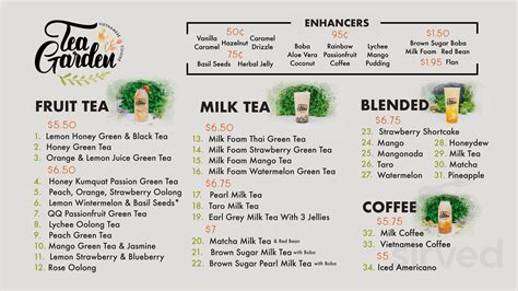 La Tea Garden Menu At Delia Garibay Blog