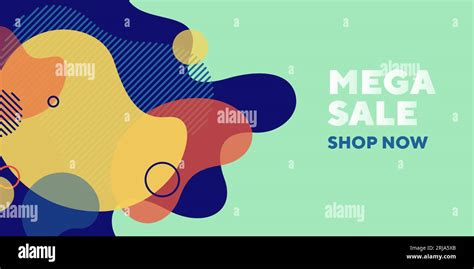 Mega Sale Abstract Banner Design With Flux Shapes Stock Vector Image And Art Alamy