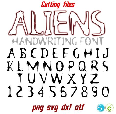 Aliens Font Otf Gothic Font Svg Alien Letters Cricut Alien Font Svg