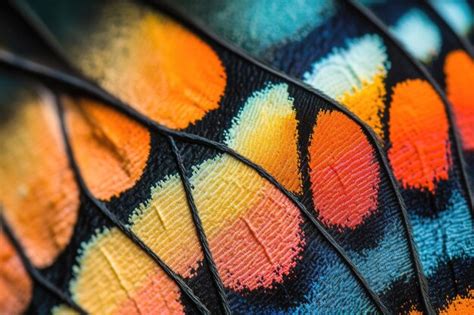 The Colorful And Detailed Pattern Of A Butterfly Wing Premium Ai