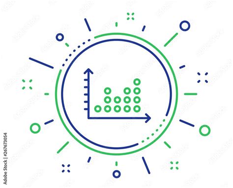 dot plot graph line icon presentation chart sign market analytics