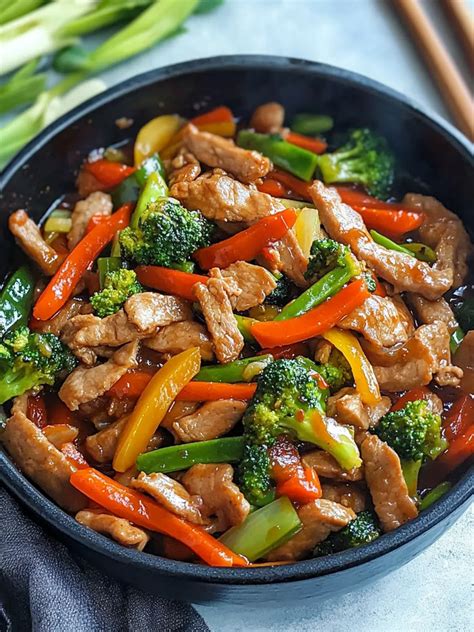 Irresistible Pork Stir Fry With Ginger And Colorful Veggies Regina Recipes