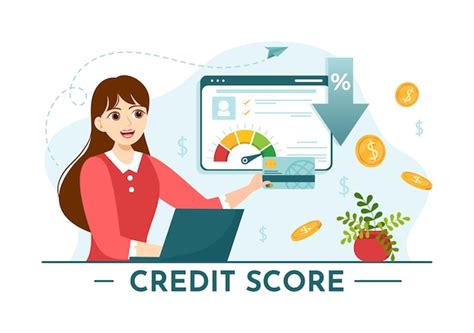Premium Vector Credit Score Vector Illustration With Loan Arrow Gauge Speedometer Indicator