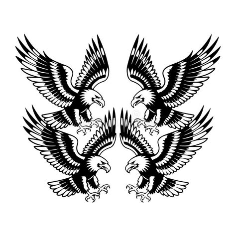 Eagle Vector Silhouette Flying And Attacking Eagle Clip Art Design