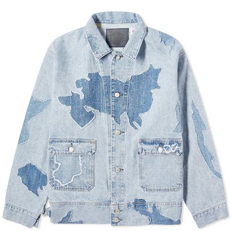 Levis Mens Levis Vintage Clothing Made Of Japan Utility Trucker Jacket In Chizu Mid Rinse Levis