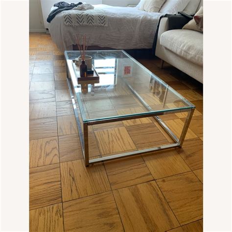 Cb2 Sleek Glass Coffee Table Aptdeco