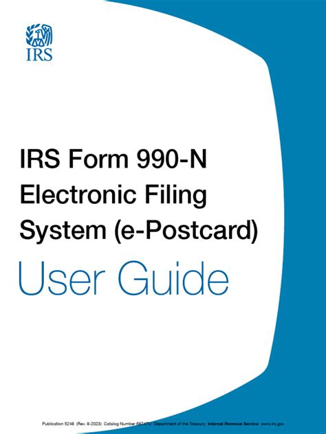 Irs Form 990 N E Postcard Filing Guide Pdf Internal Revenue Service