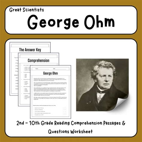 George Ohm Reading Comprehension Passages And Questions Worksheets