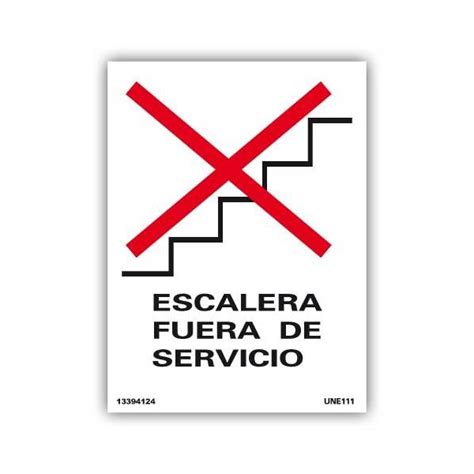 Señal De Prohibición Pictograma Escalera Fuera De Servicio