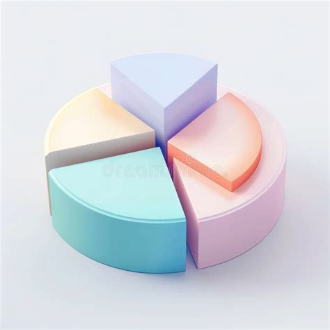 3d Render Icon Pie Chart With Segments Representing Different Stages Of