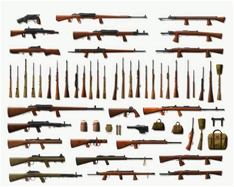 Premium Photo World War 2 Game Design Weapon Reference Sheet