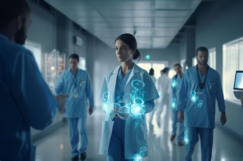 Premium Photo Group Of Doctors And Nurses In A Hospital Generative Ai