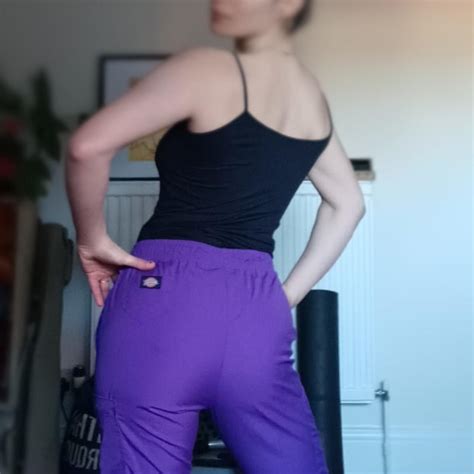 Dickies Purple Cargo Pants Elasticated Waist Worn Depop