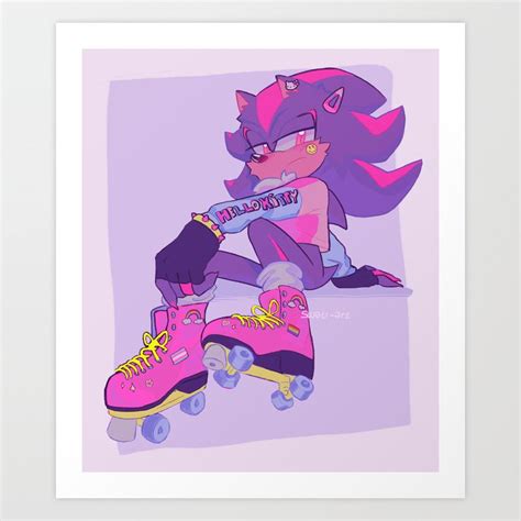 Shadow In Roller Skates Art Print By Swati Shadow The Hedgehog Sonic