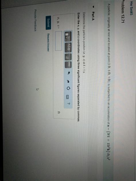 solved hw set 3 problem 12 71 a particle originally at rest