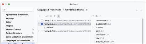 rubymine not auto switching ruby version based on ruby version file