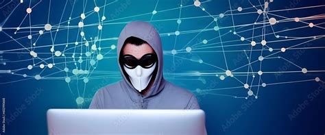 Hacker With Hoodie Concept Of Dark Web Cybercrime Cyberattack Ai Generated Image Stock